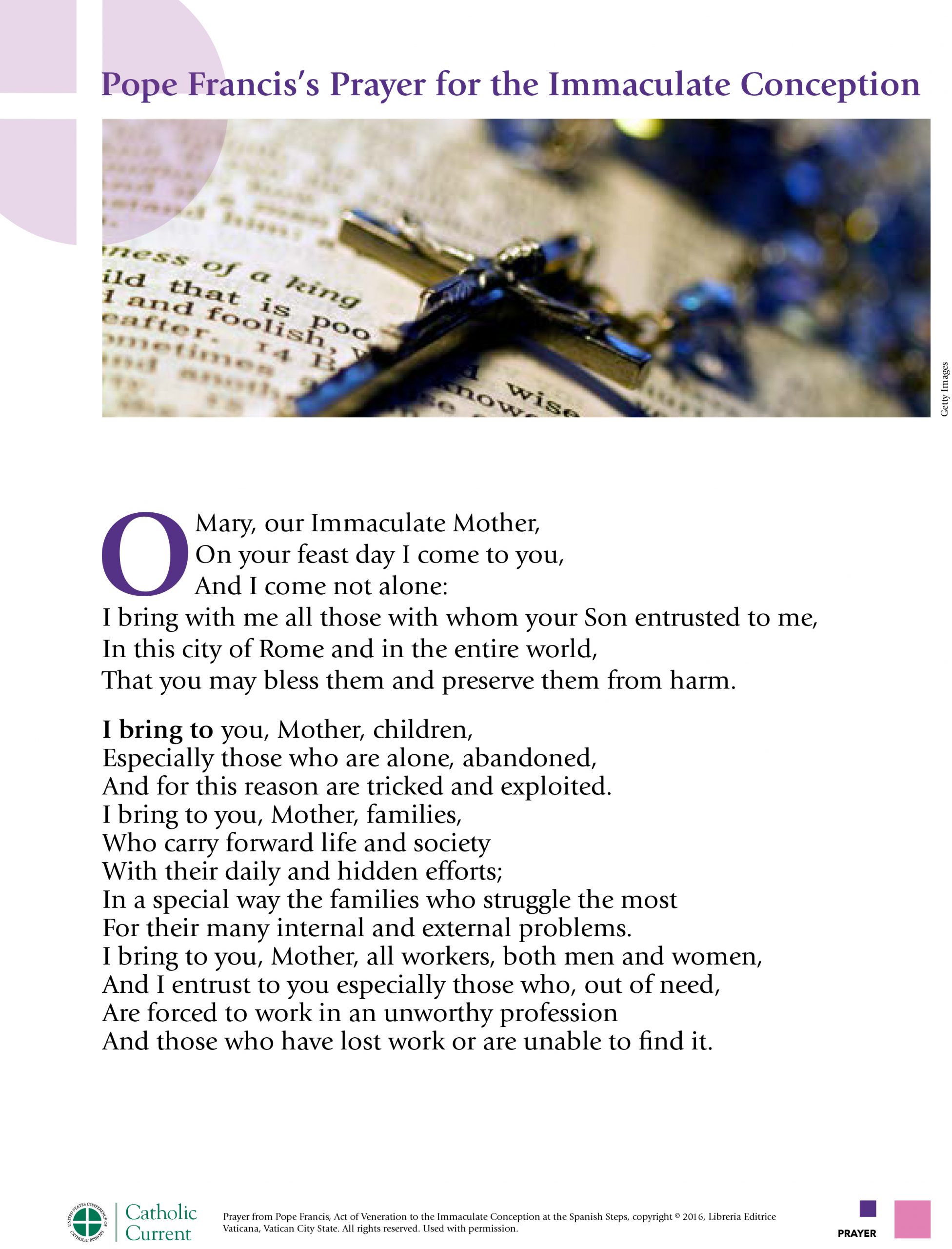 Pope Francis’ Prayer for the Immaculate Conception – St. Ignatius of ...